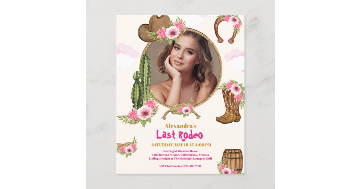 Budget Last Rodeo Cowgirl Bridal Shower Photo | Zazzle