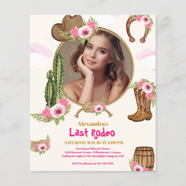 Budget Last Rodeo Cowgirl Bridal Shower Photo | Zazzle