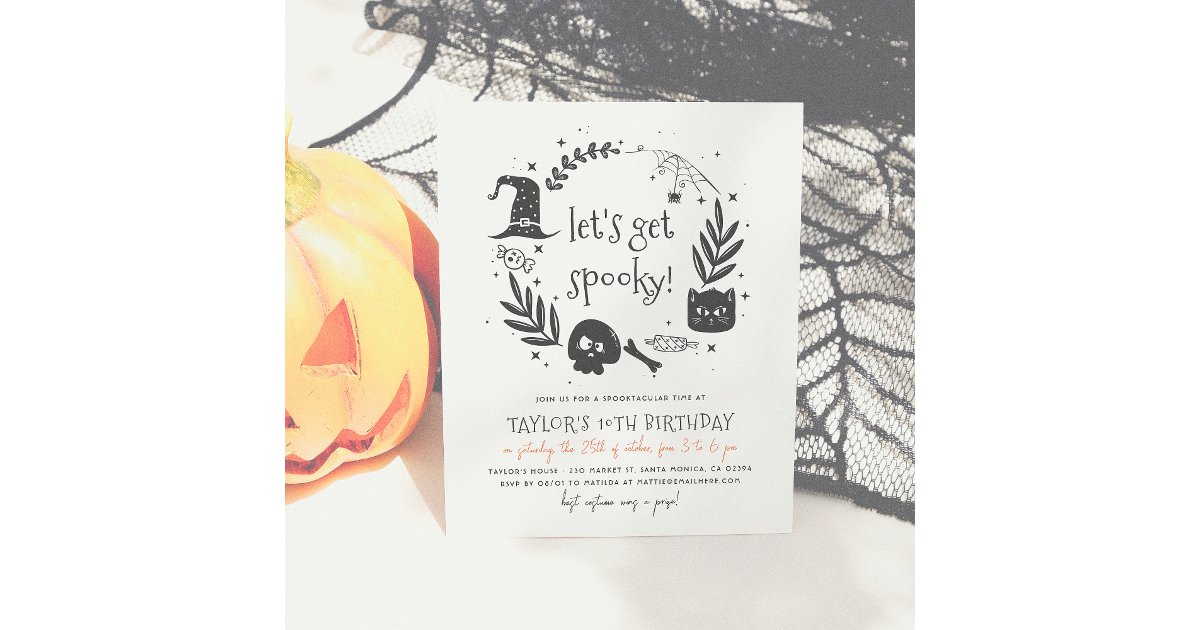 Budget Let's Get Spooky Halloween Birthday Party | Zazzle