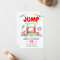 Budget Let's Jump Bounce Trampoline Park Birthday Note Card | Zazzle