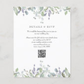 Budget Lilac Floral QR Code Wedding Invitation | Zazzle