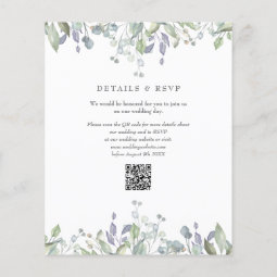 Budget Lilac Floral QR Code Wedding Invitation | Zazzle