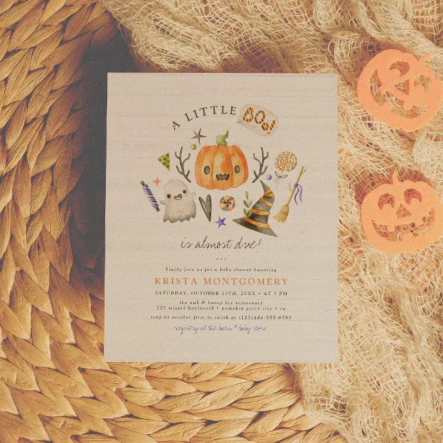 Budget Little Boo Halloween Pumpkin Baby Shower | Zazzle
