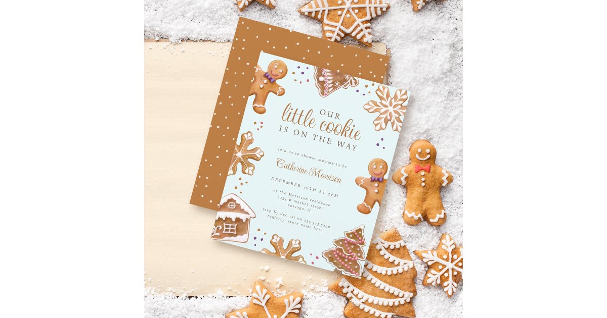 Budget Little Cookie Winter Christmas Baby Shower | Zazzle