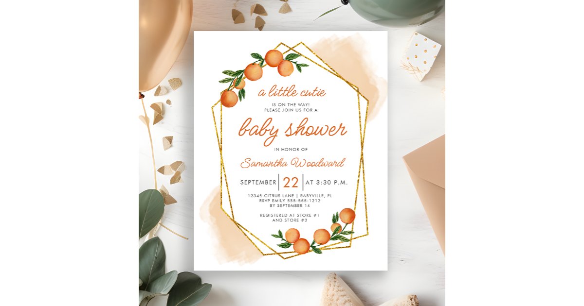 Budget Little Cutie Citrus Baby Shower Invitation | Zazzle