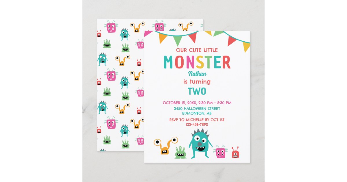 Budget Little Monster Birthday Boy Halloween | Zazzle