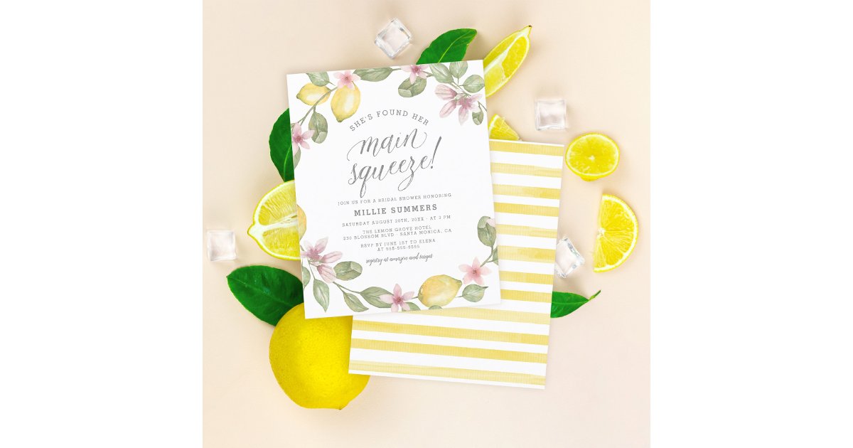 Budget Main Squeeze Lemon Wreath Bridal Shower | Zazzle
