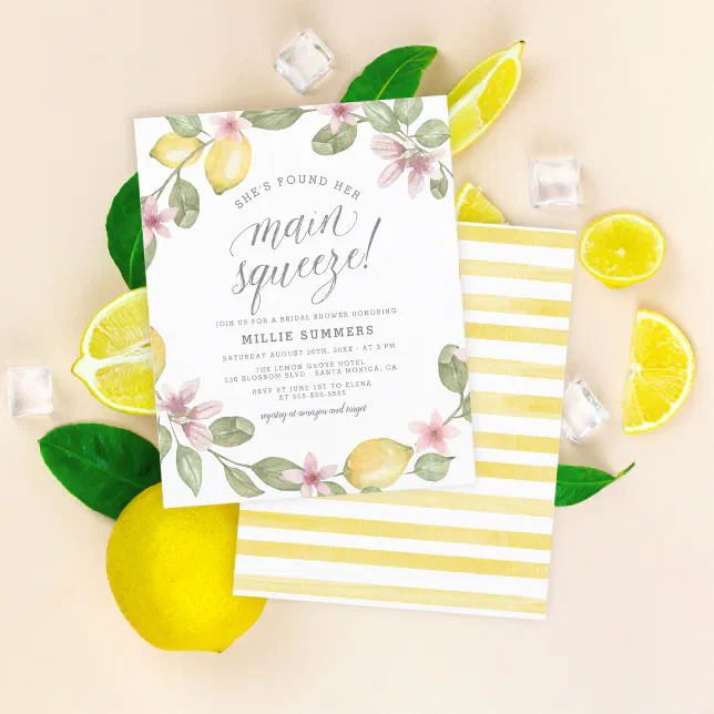 Budget Main Squeeze Lemon Wreath Bridal Shower | Zazzle
