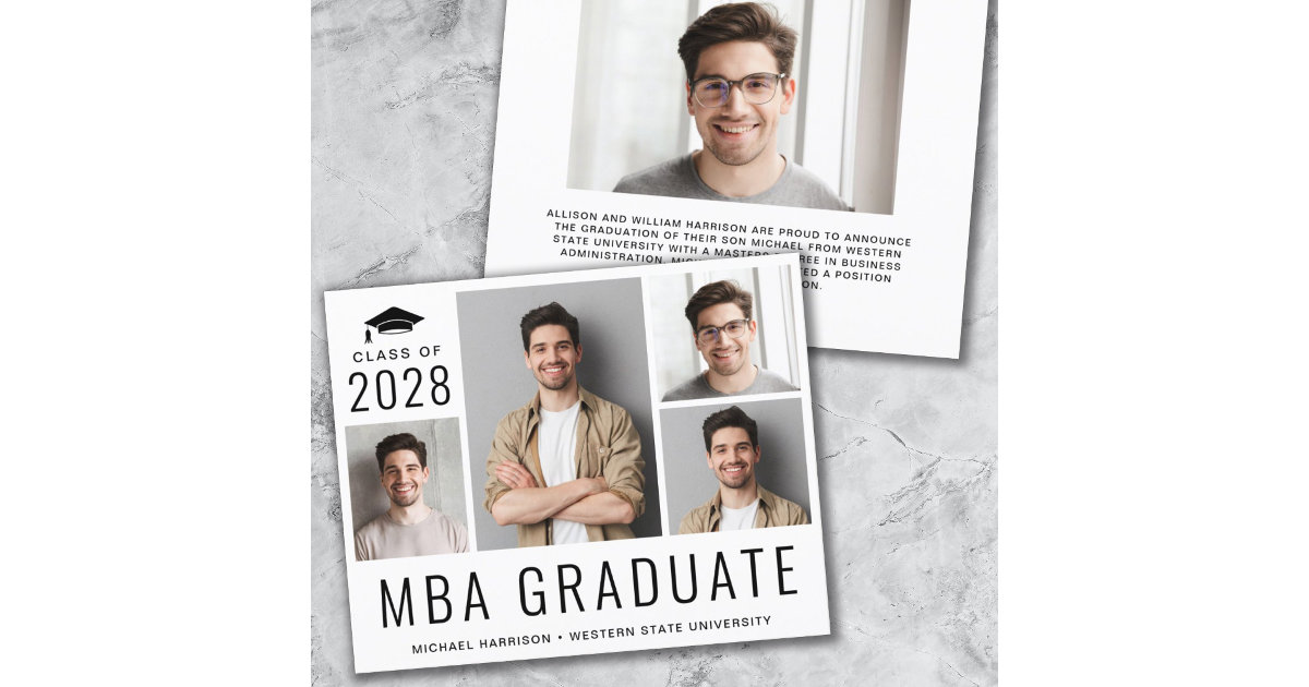 Budget MBA Photo Graduation Announcement | Zazzle