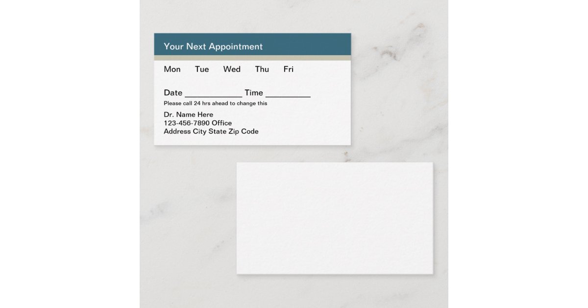 Budget Medical Appointment Cards Template | Zazzle