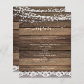 Budget Menu Rustic Farmhouse String Lights Lace | Zazzle