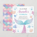 Budget Mermaid watercolor Birthday Invitation | Zazzle