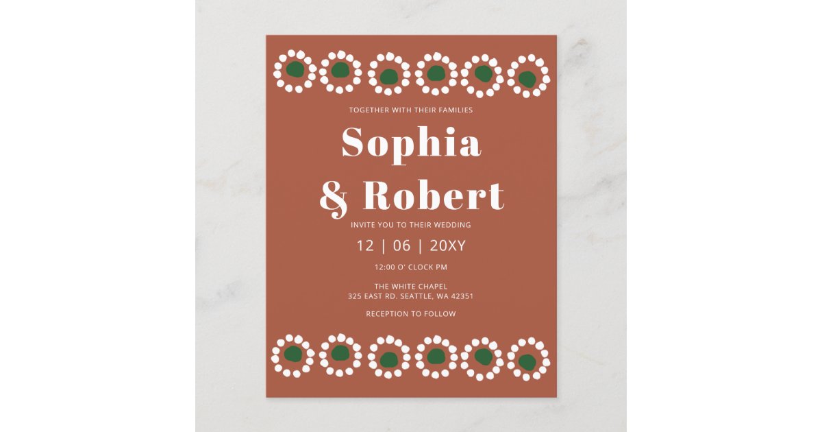 Budget Mexican Fiesta Boho Barro Wedding Invite | Zazzle