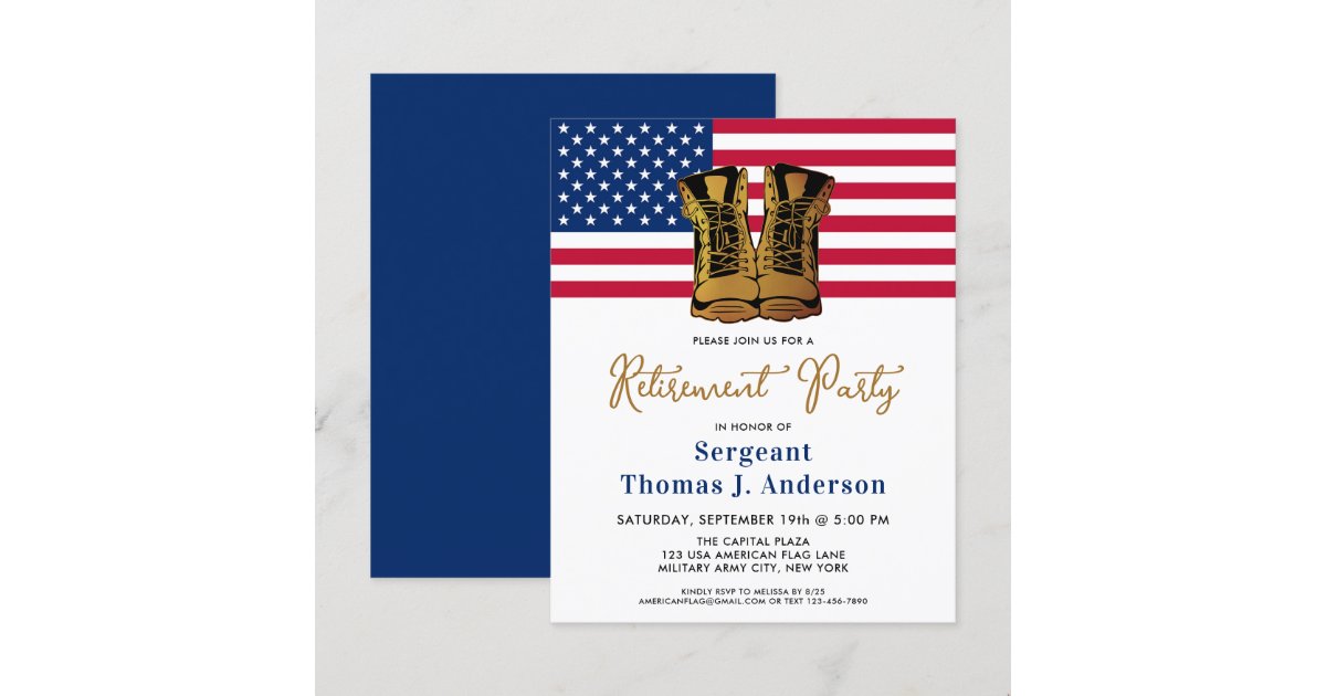 Budget Military Retirement Boots American Flag | Zazzle