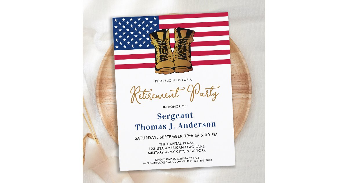 Budget Military Retirement Boots American Flag | Zazzle