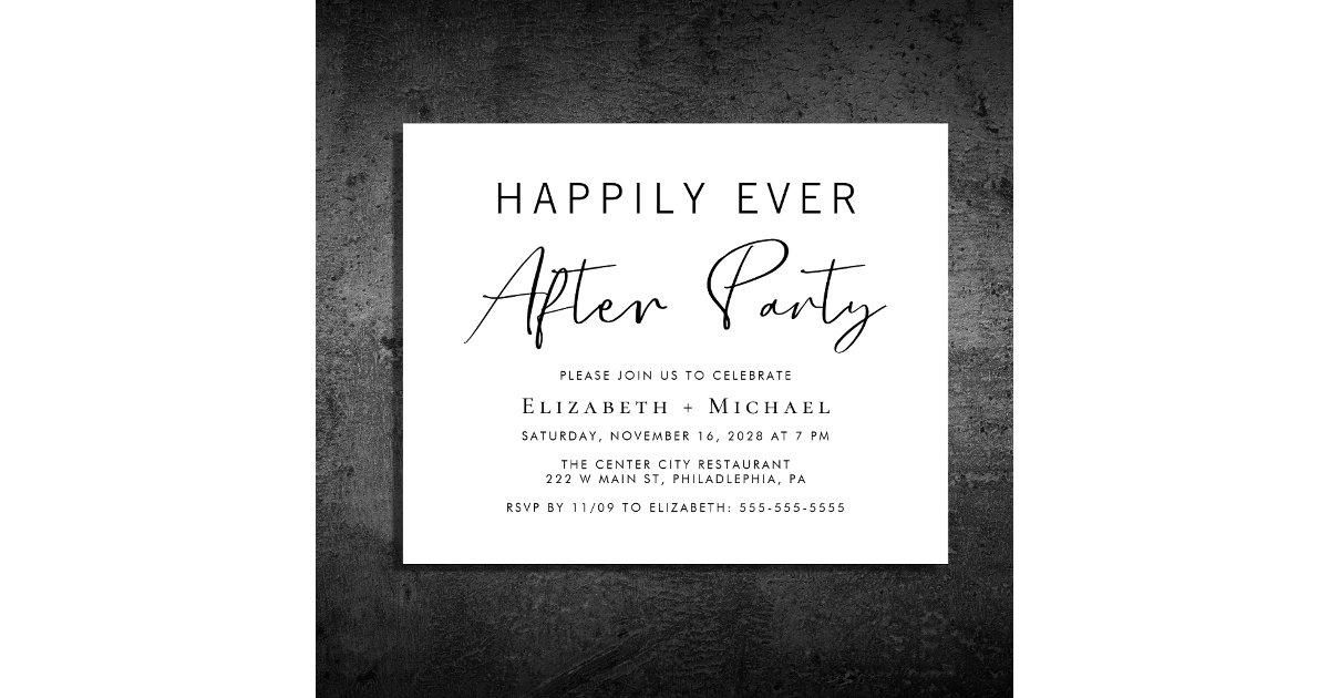 Budget Minimal Wedding After Party Invitation | Zazzle