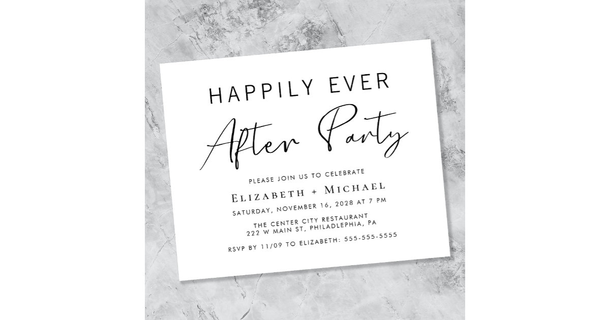 Budget Minimal Wedding After Party Invitation | Zazzle