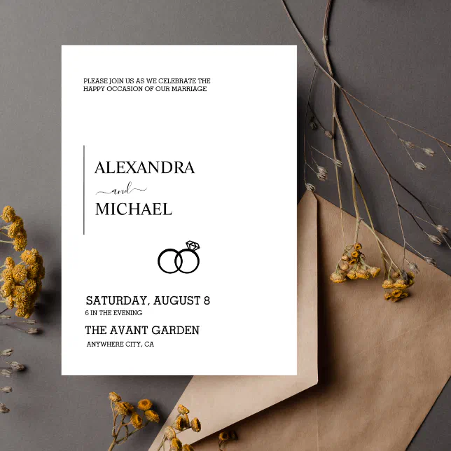 Budget Minimalist Modern Calligraphy Wedding Flyer | Zazzle