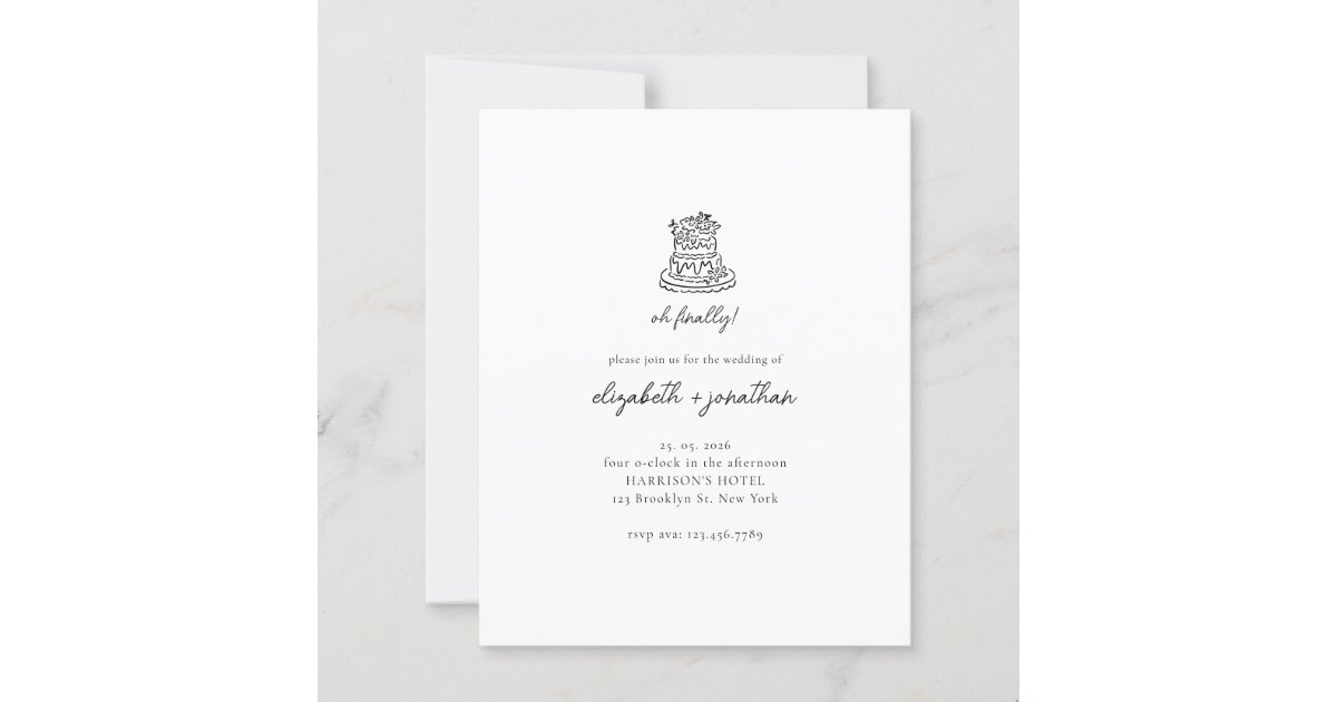 Budget Minimalist Oh Finally Script Wedding | Zazzle
