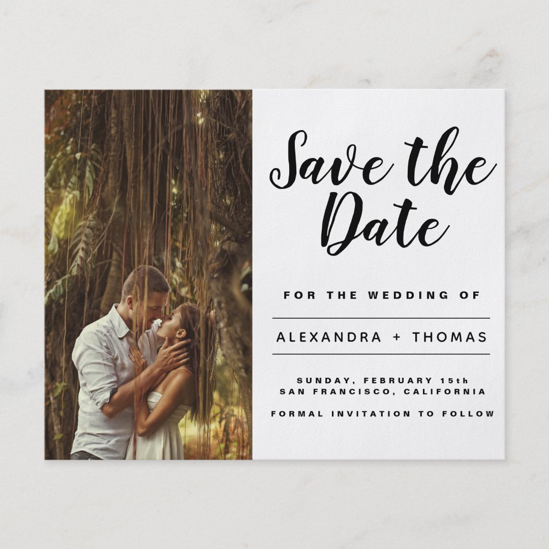 Budget Minimalist Simple Save the Date Photo Flyer | Zazzle