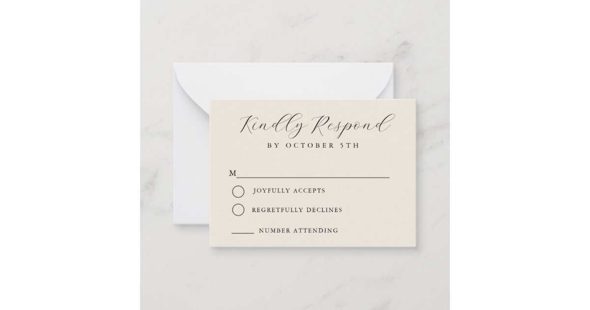 Budget Minimalist Wedding RSVP Card | Zazzle