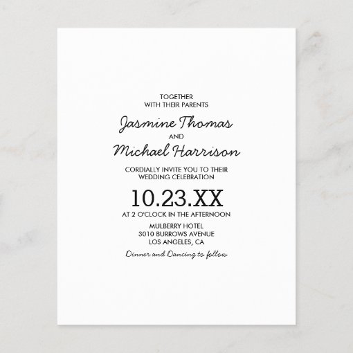 Budget Modern 4 Photo Wedding Invitation | Zazzle