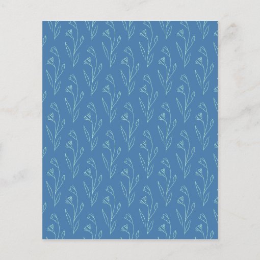Budget Modern Boho Floral Line Art Blue Wedding | Zazzle