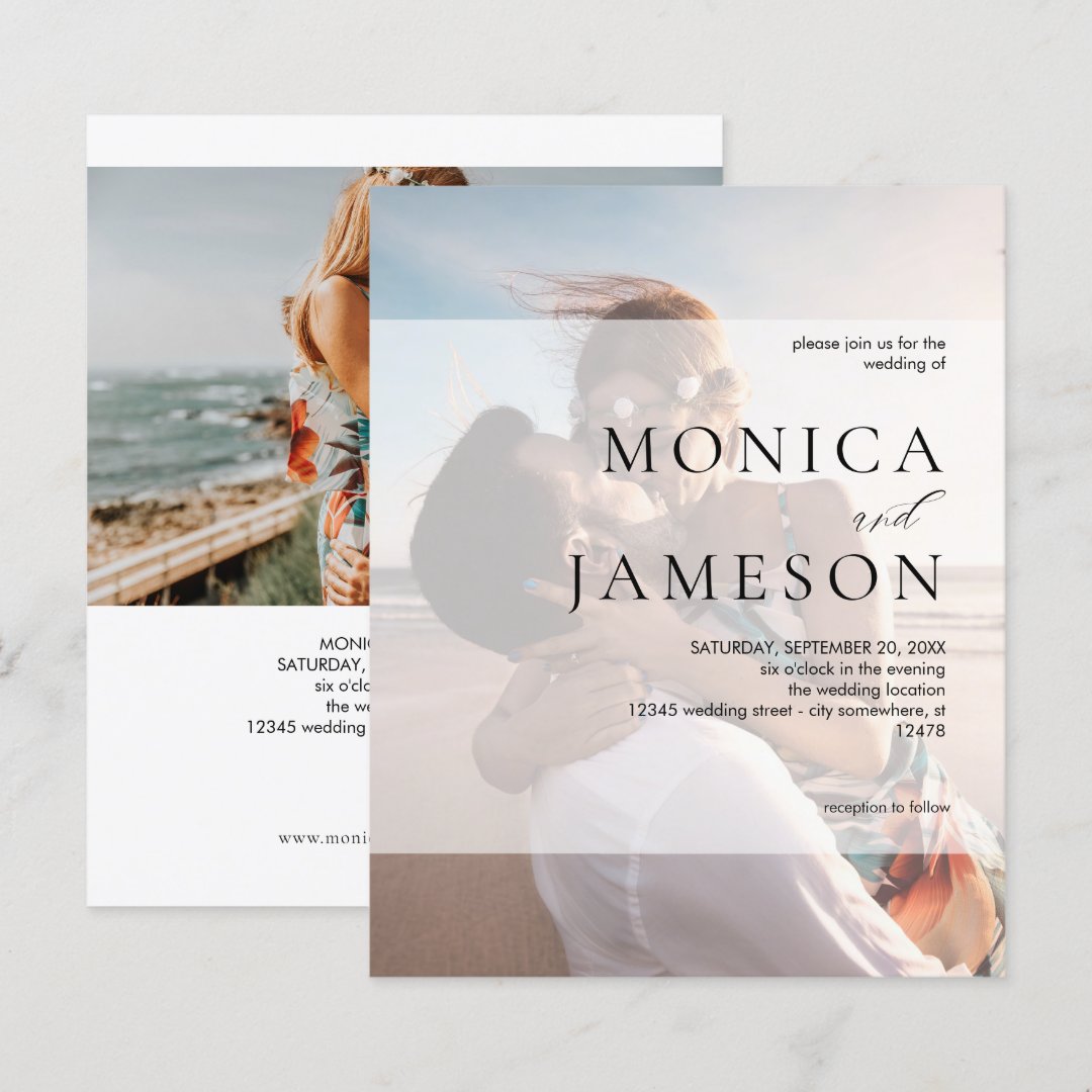 Budget Modern Duo 2 Photo Wedding | Zazzle
