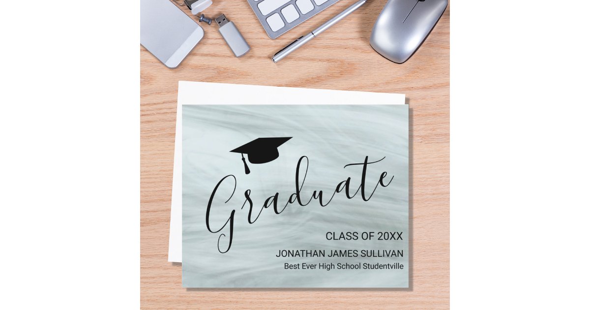 Budget Modern Gray Graduation Announcement | Zazzle