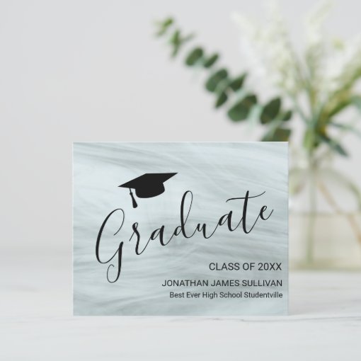 Budget Modern Gray Graduation Announcement | Zazzle