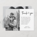 Budget Modern Love Script Wedding Photo Thank You Postcard | Zazzle