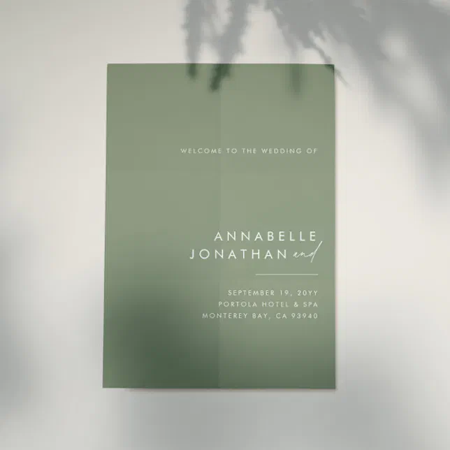 Budget modern minimal elegant sage green poster | Zazzle