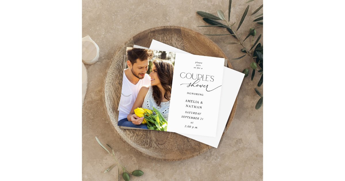 Budget Modern Photo Couple's Shower | Zazzle