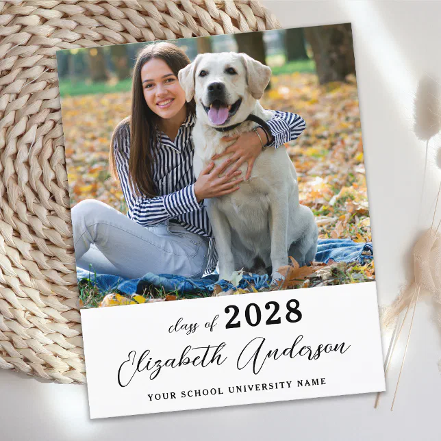 Budget Modern Photo Graduation Invitation | Zazzle