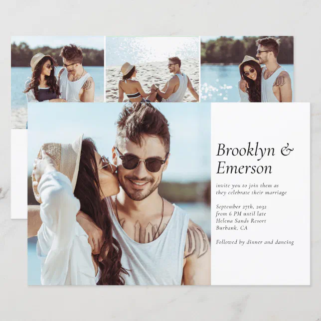 Budget Modern Photo Grand Wedding Invitation | Zazzle