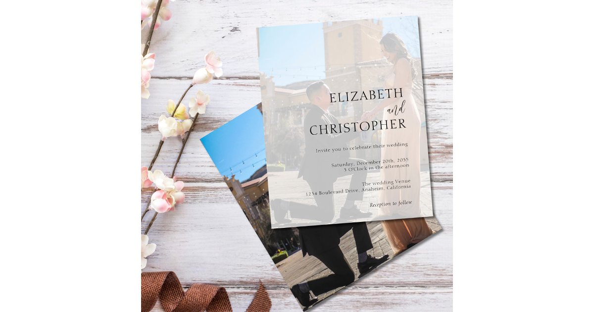 Budget Modern Photo Wedding Invitation Flyer | Zazzle