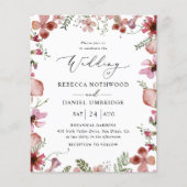 Budget Modern Rustic Pink Wedding Invitation | Zazzle