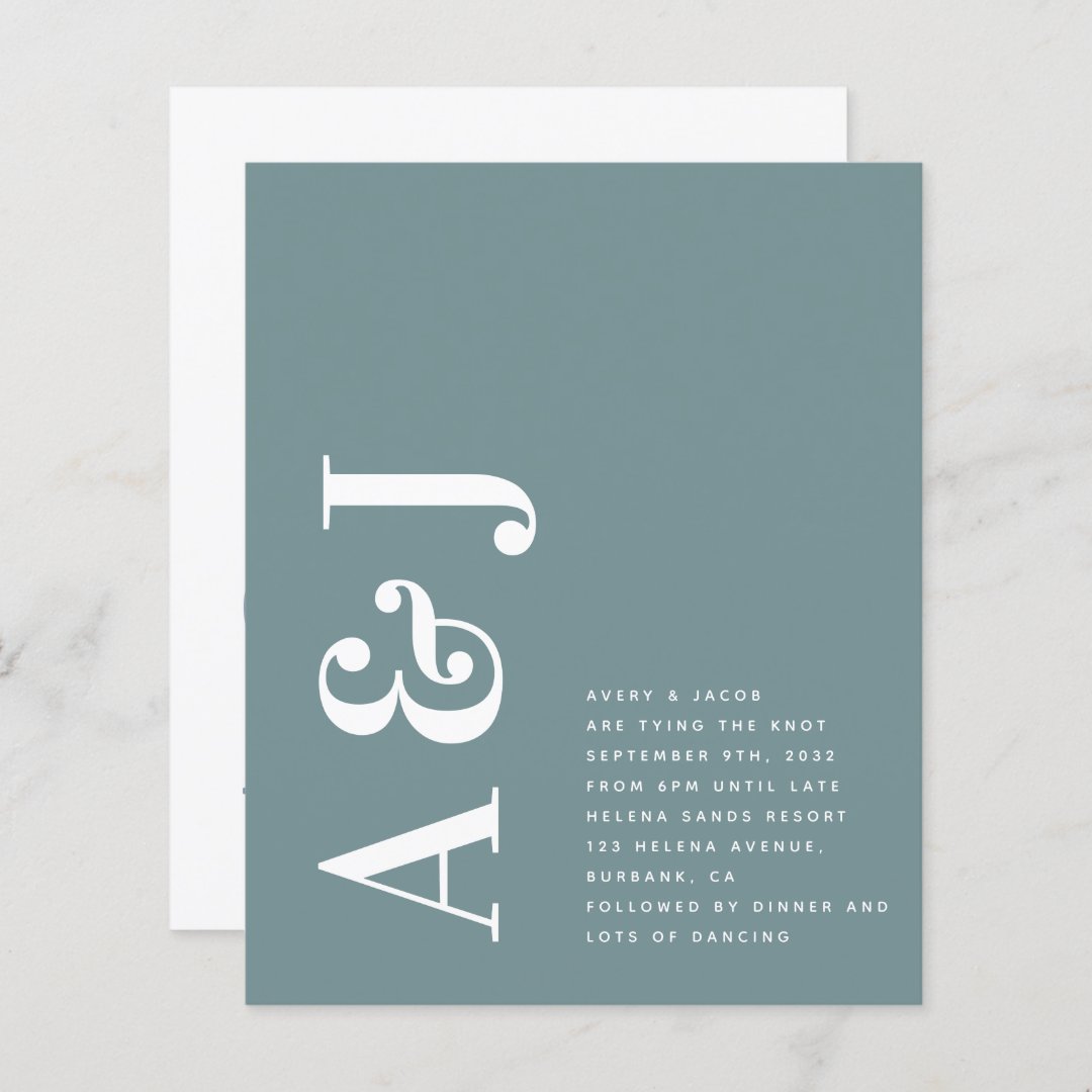 Budget Monogram QR Code Wedding Invitation | Zazzle