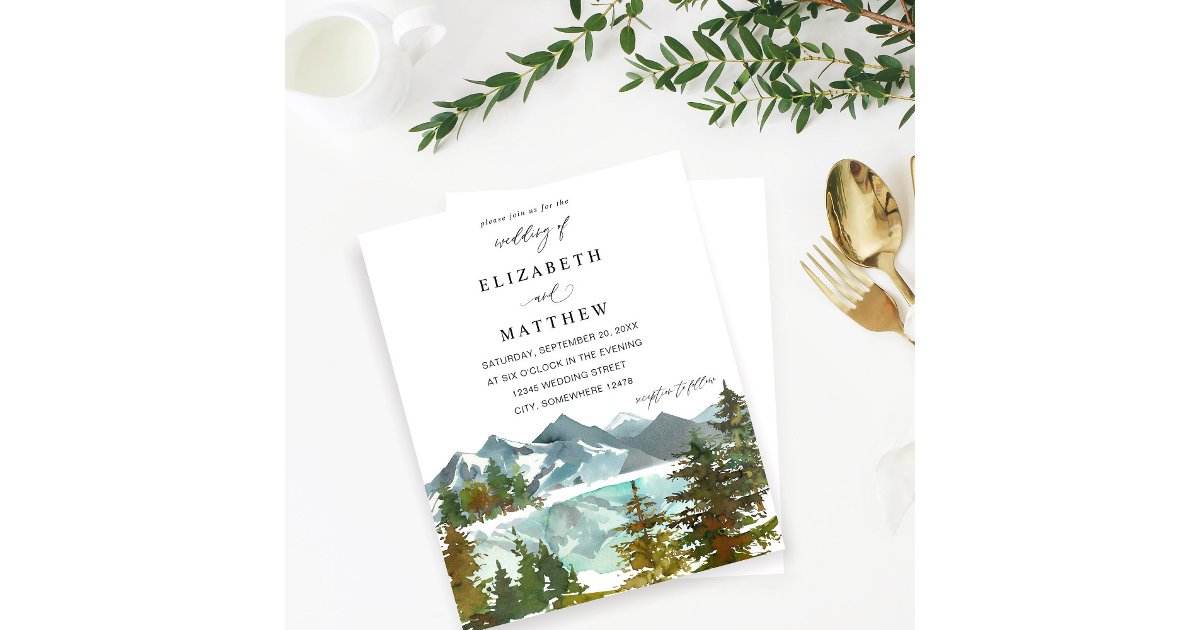Budget Mountains & Trees Rustic Wedding | Zazzle
