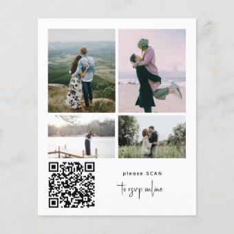 Budget multi photo QR CODE wedding Invitation Flyer | Zazzle