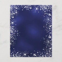 Budget navy blue silver glitter wedding invitation | Zazzle