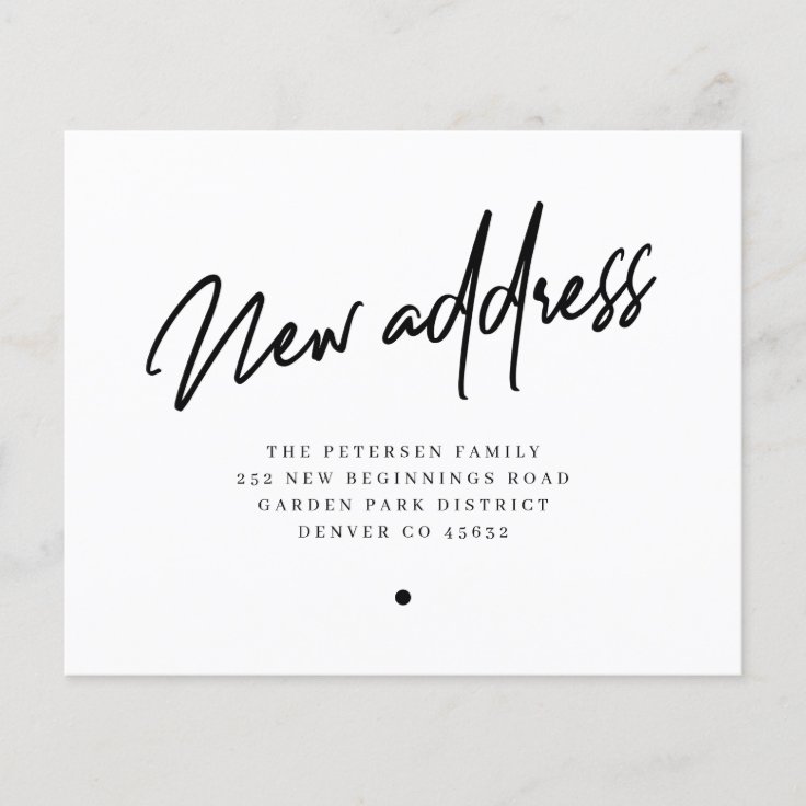 Budget new address modern moving announcement | Zazzle