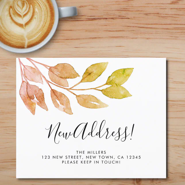 Budget New Address Rust leaves Announcement Card | Zazzle