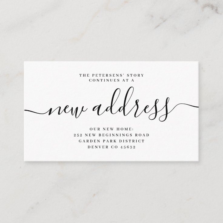 Budget new address script moving announcement | Zazzle