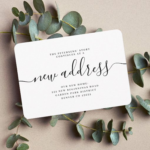Budget new address script moving announcement | Zazzle