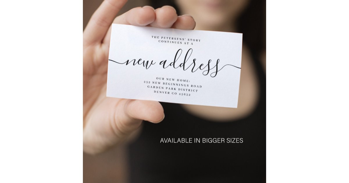 Budget new address script moving announcement | Zazzle