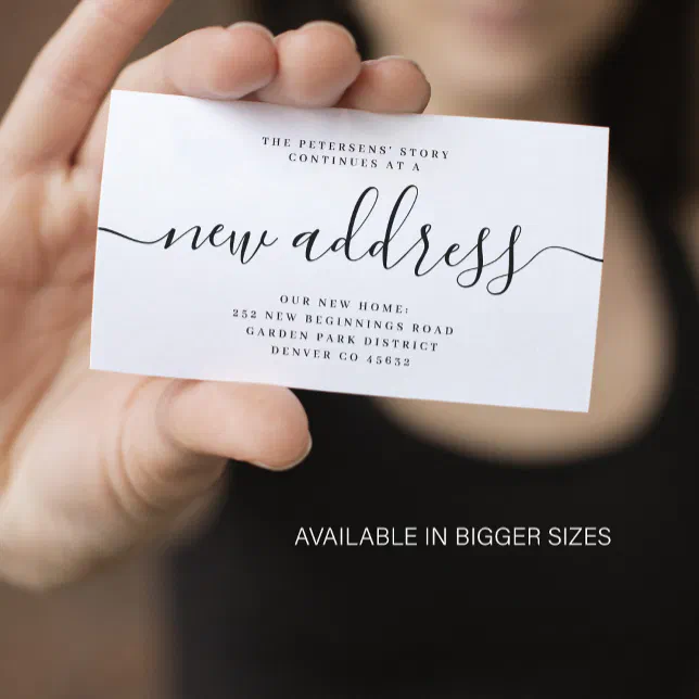 Budget new address script moving announcement | Zazzle
