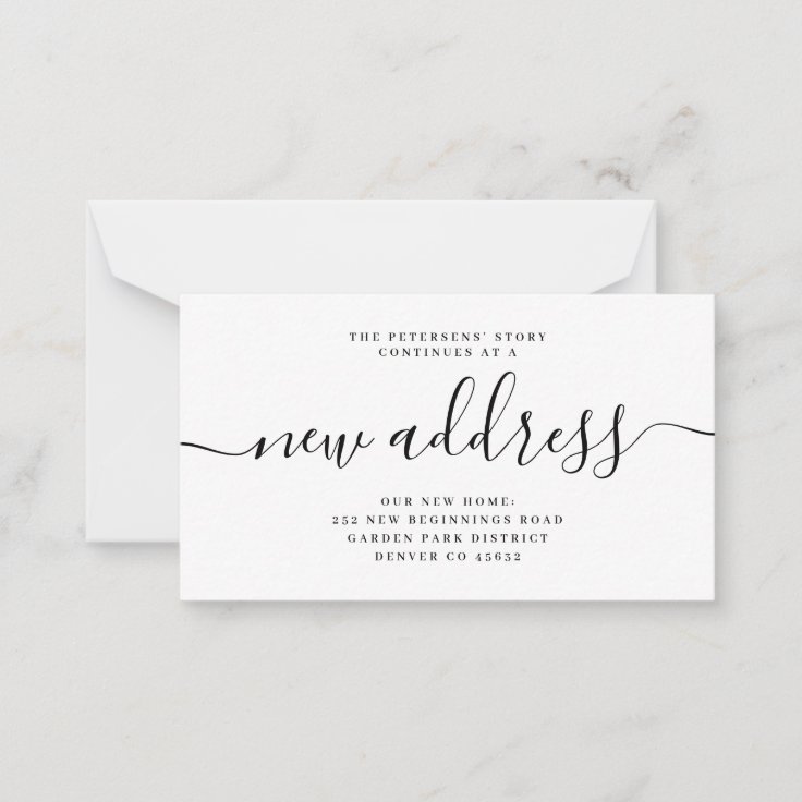 Budget new address script moving announcement | Zazzle