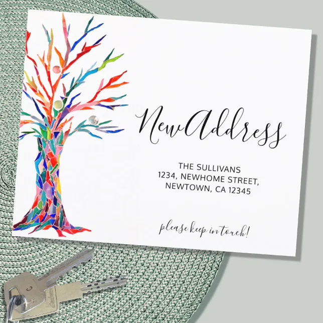 Budget New Address Tree Moving Announcement Card | Zazzle
