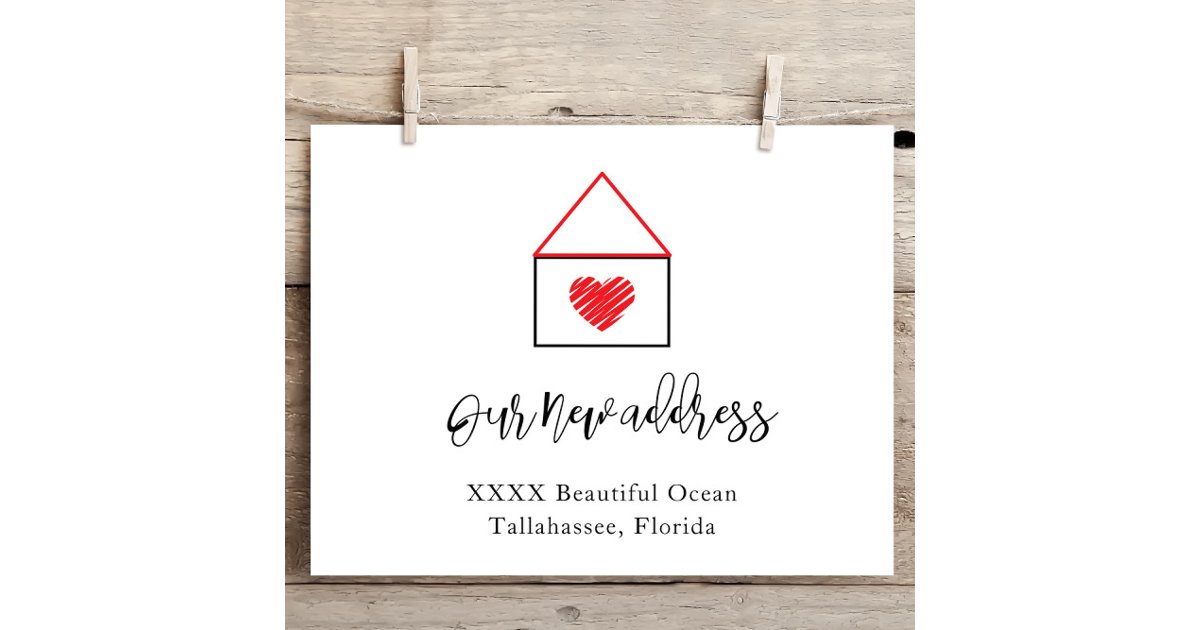 Budget New Home Address Announcement card | Zazzle